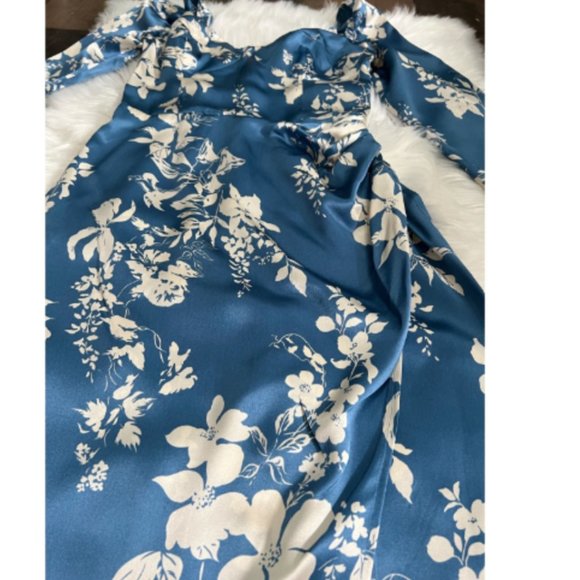 Reformation | Dresses | Reformation Gloriana Silk Dress In Cyanotype ...